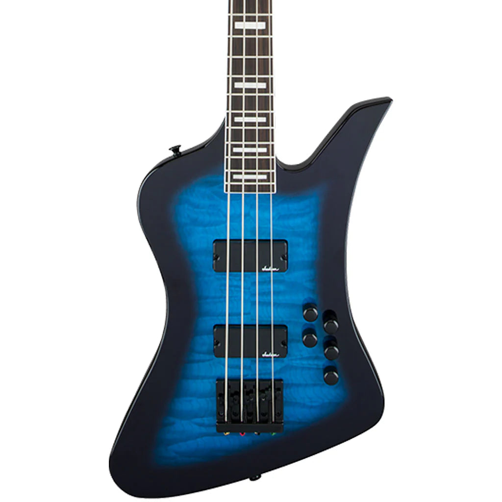 Jackson JS Series JS3Q Kelly Bird Bass Guitars- Transparent Blue Burst ...